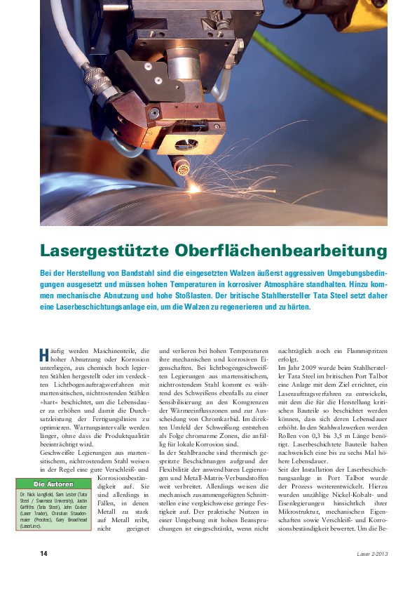 Lasergestützte Oberflächenbearbeitung